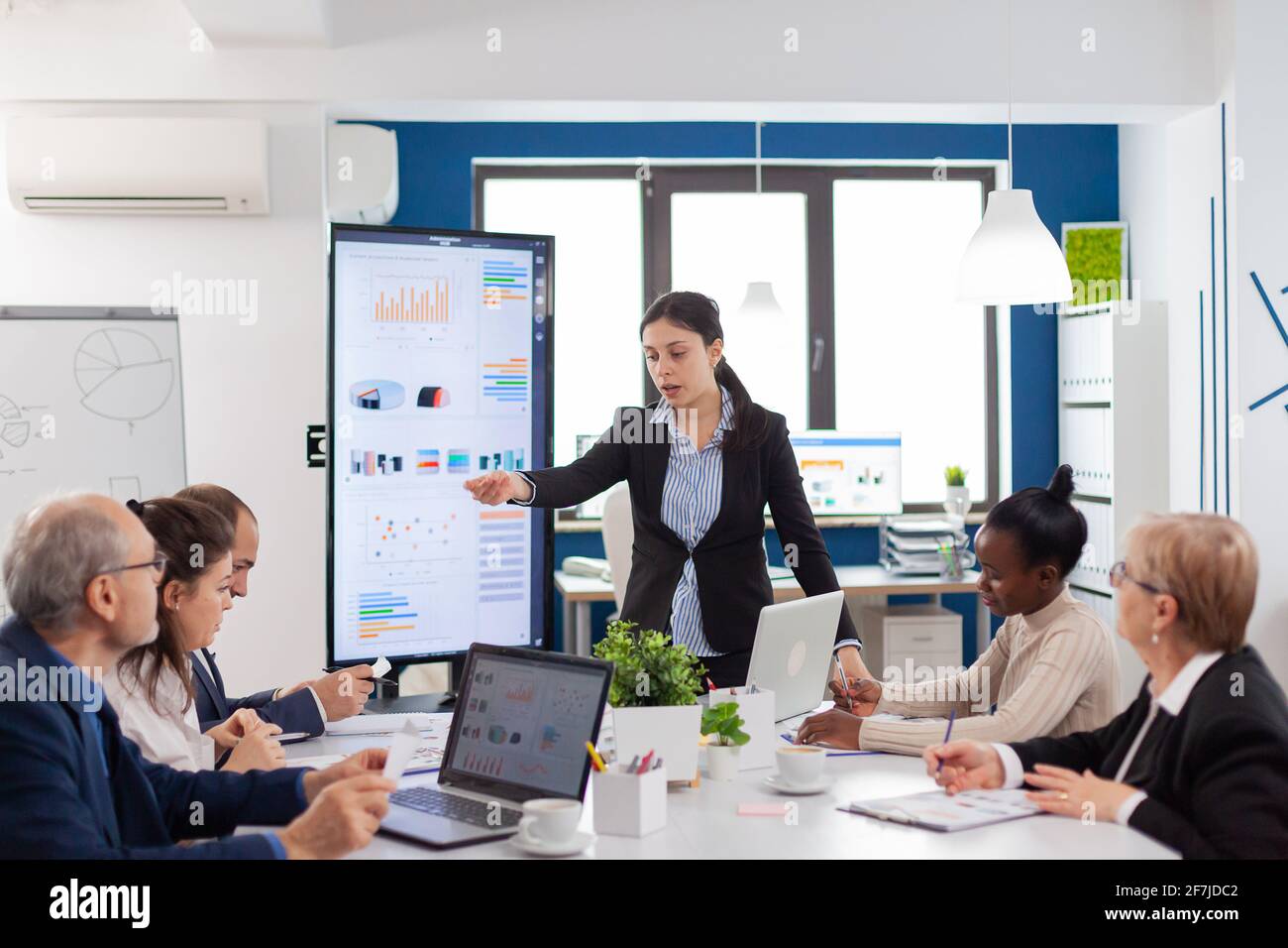 Angry manager screaming diverse employees hi-res stock photography and ...