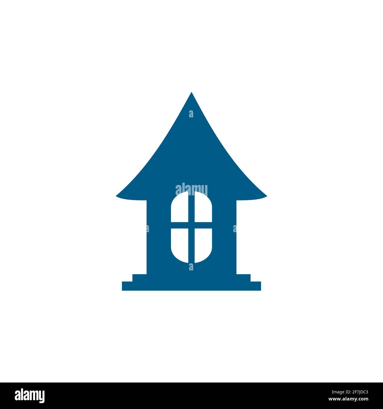 Home Blue Icon On White Background. Blue Flat Style Vector Illustration ...