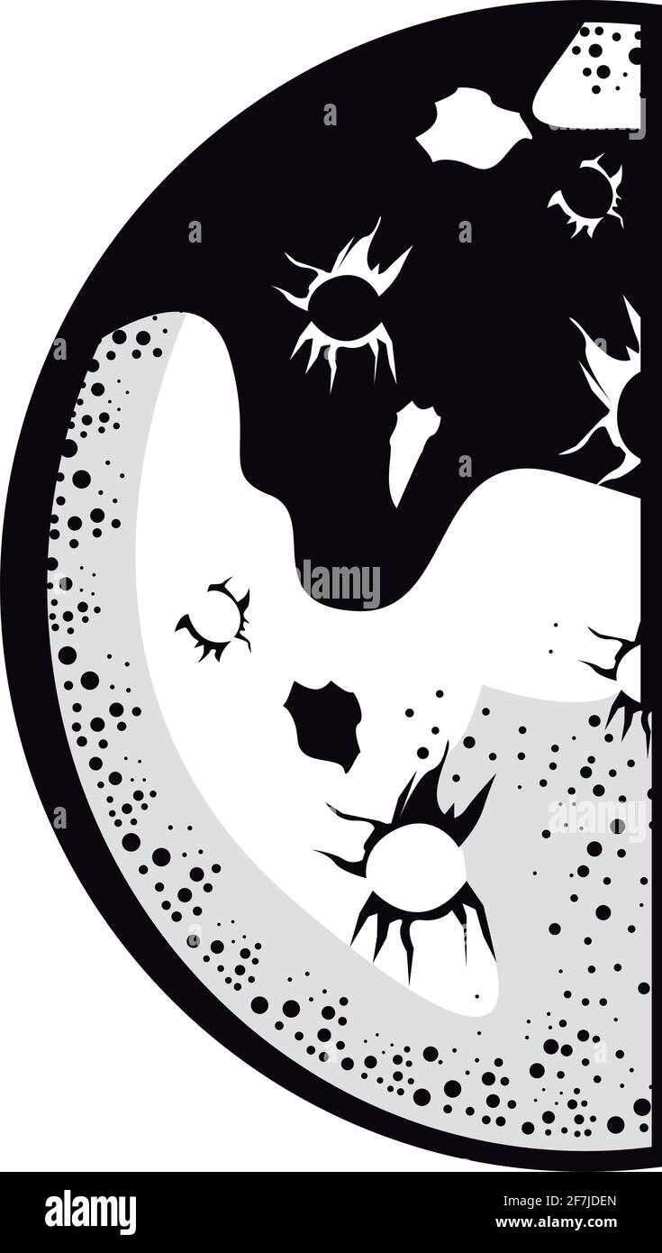 half moon phase Stock Vector Image & Art - Alamy