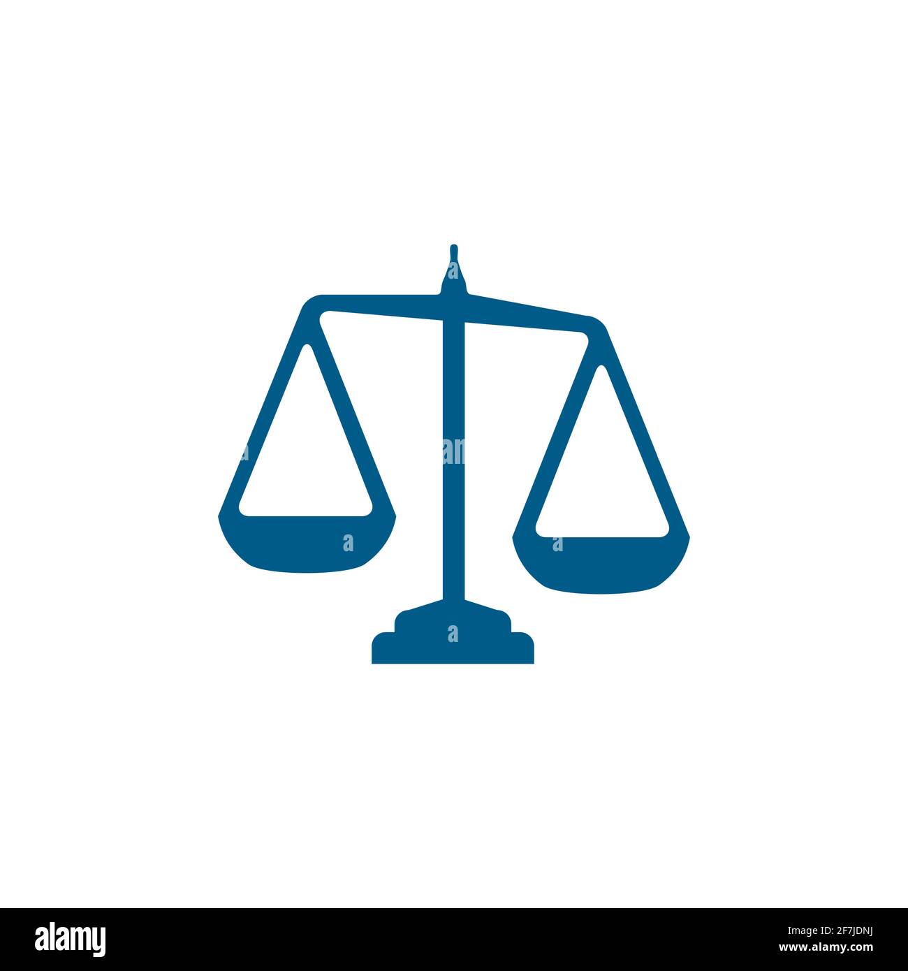 Justice Scales Blue Icon On White Background. Blue Flat Style Vector ...