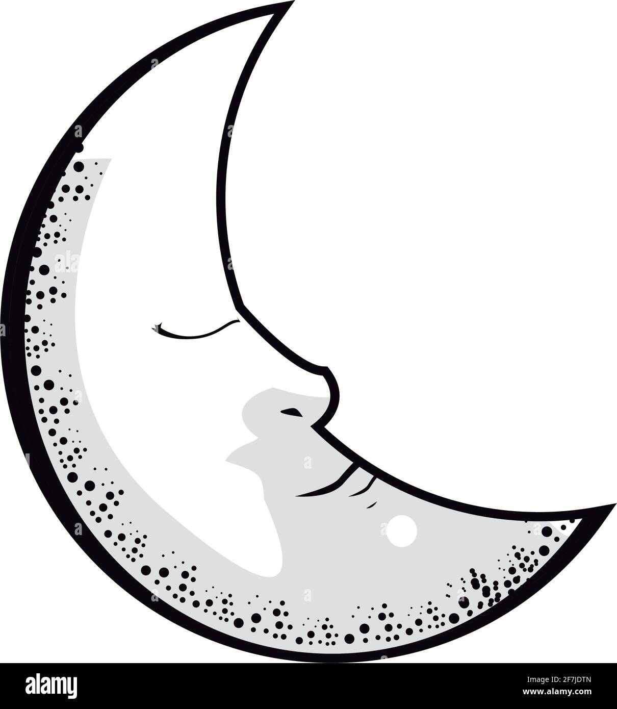 crescent moon profile Stock Vector Image & Art - Alamy