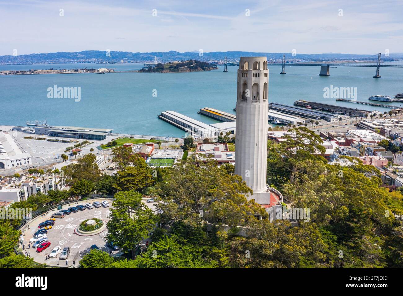 Aerial view above coit tower hi-res stock photography and images - Alamy