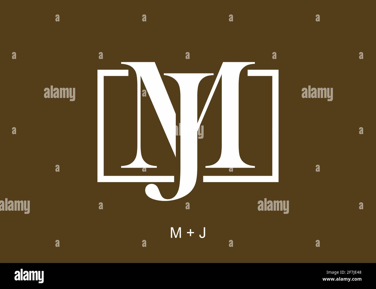 Brown MJ or JM initial letter text design Stock Vector Image & Art - Alamy