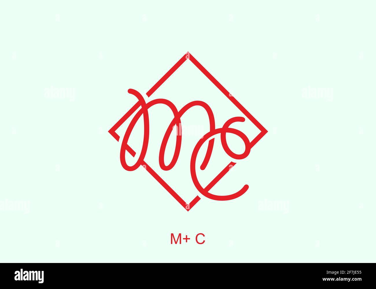 Red MC initial letter text design Stock Vector Image & Art - Alamy