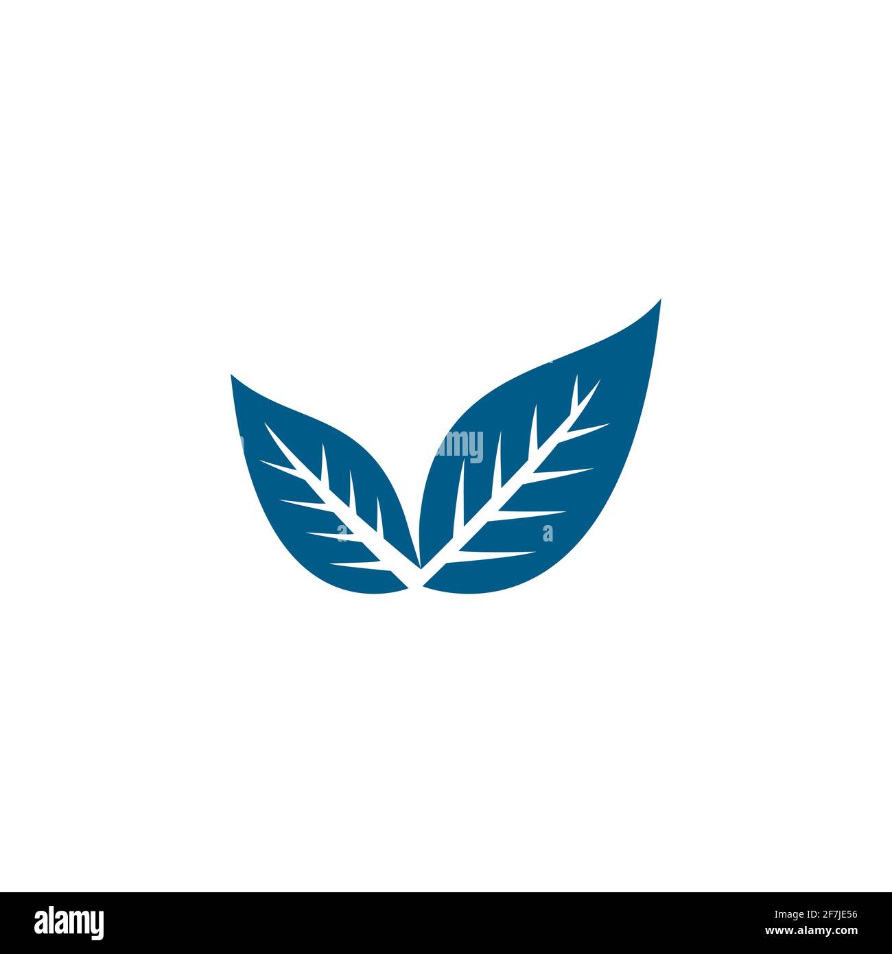 Leaf Blue Icon On White Background. Blue Flat Style Vector Illustration ...