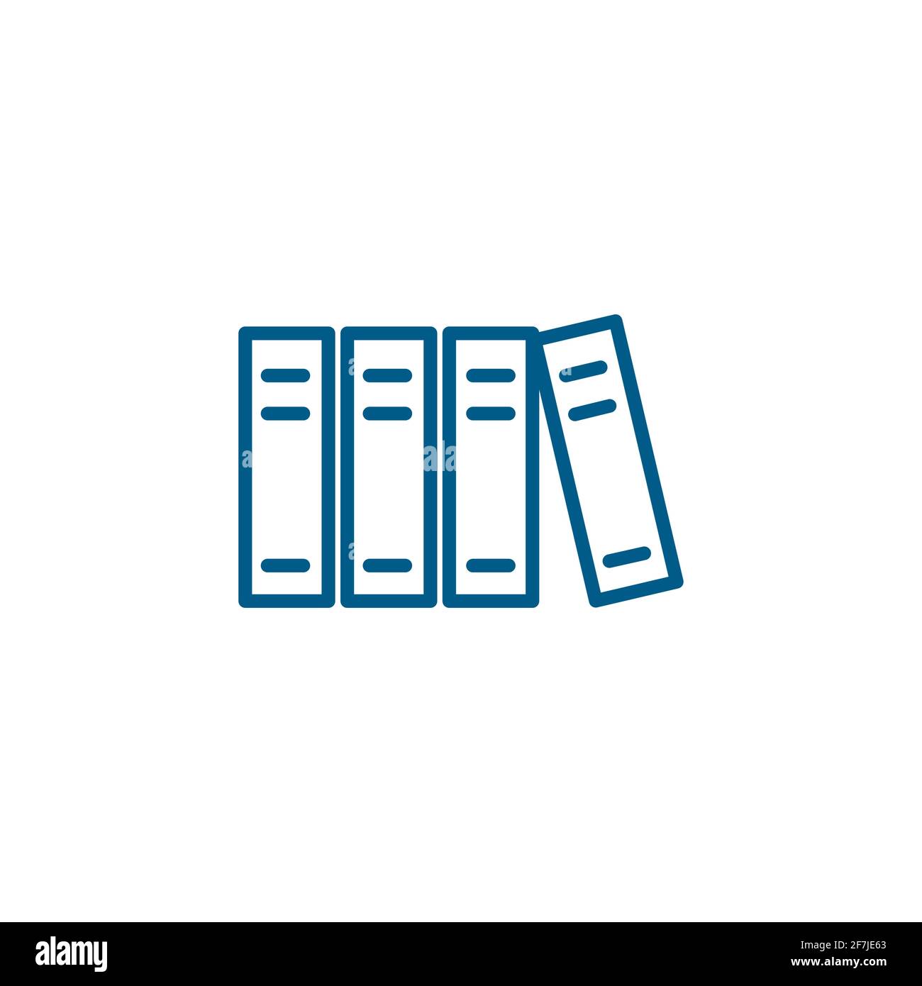 Library Line Blue Icon On White Background. Blue Flat Style Vector ...