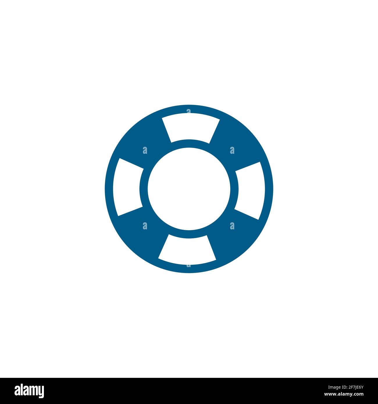Lifebuoy Blue Icon On White Background. Blue Flat Style Vector ...