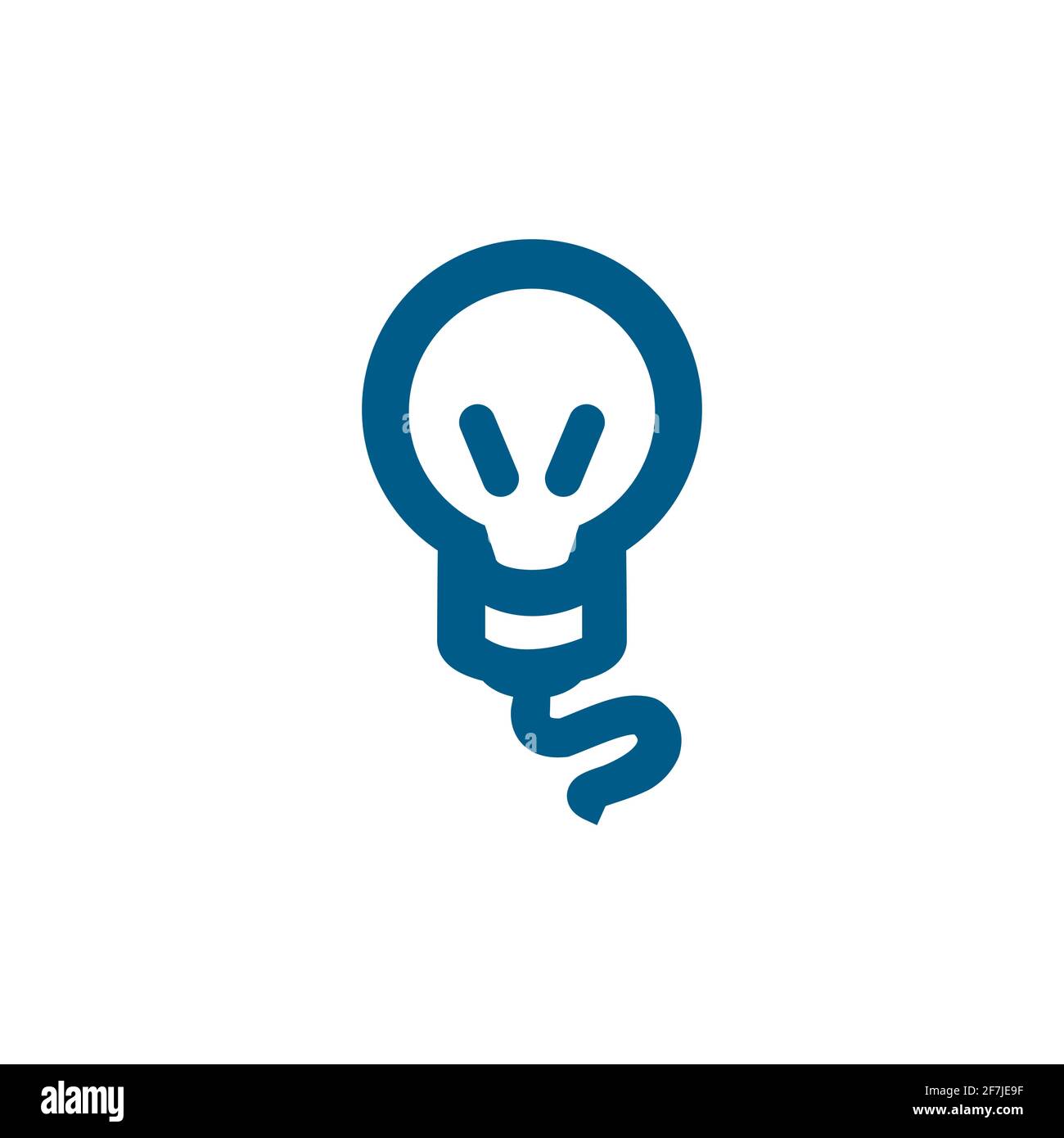 Light Bulb Blue Icon On White Background. Blue Flat Style Vector ...