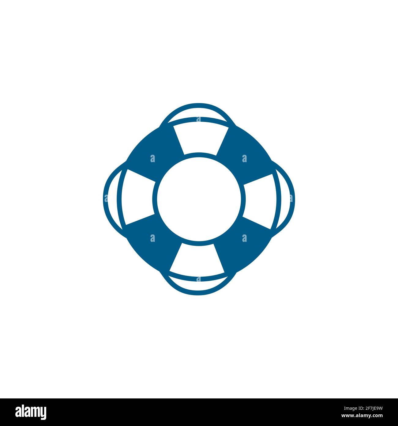 Lifebuoy Blue Icon On White Background. Blue Flat Style Vector ...