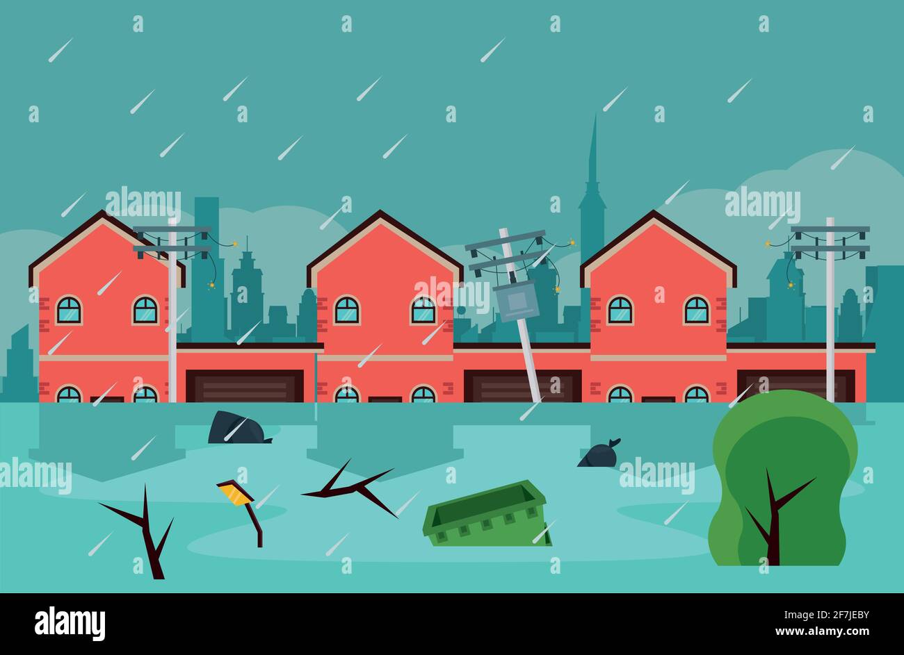 city flood scene Stock Vector Image & Art - Alamy