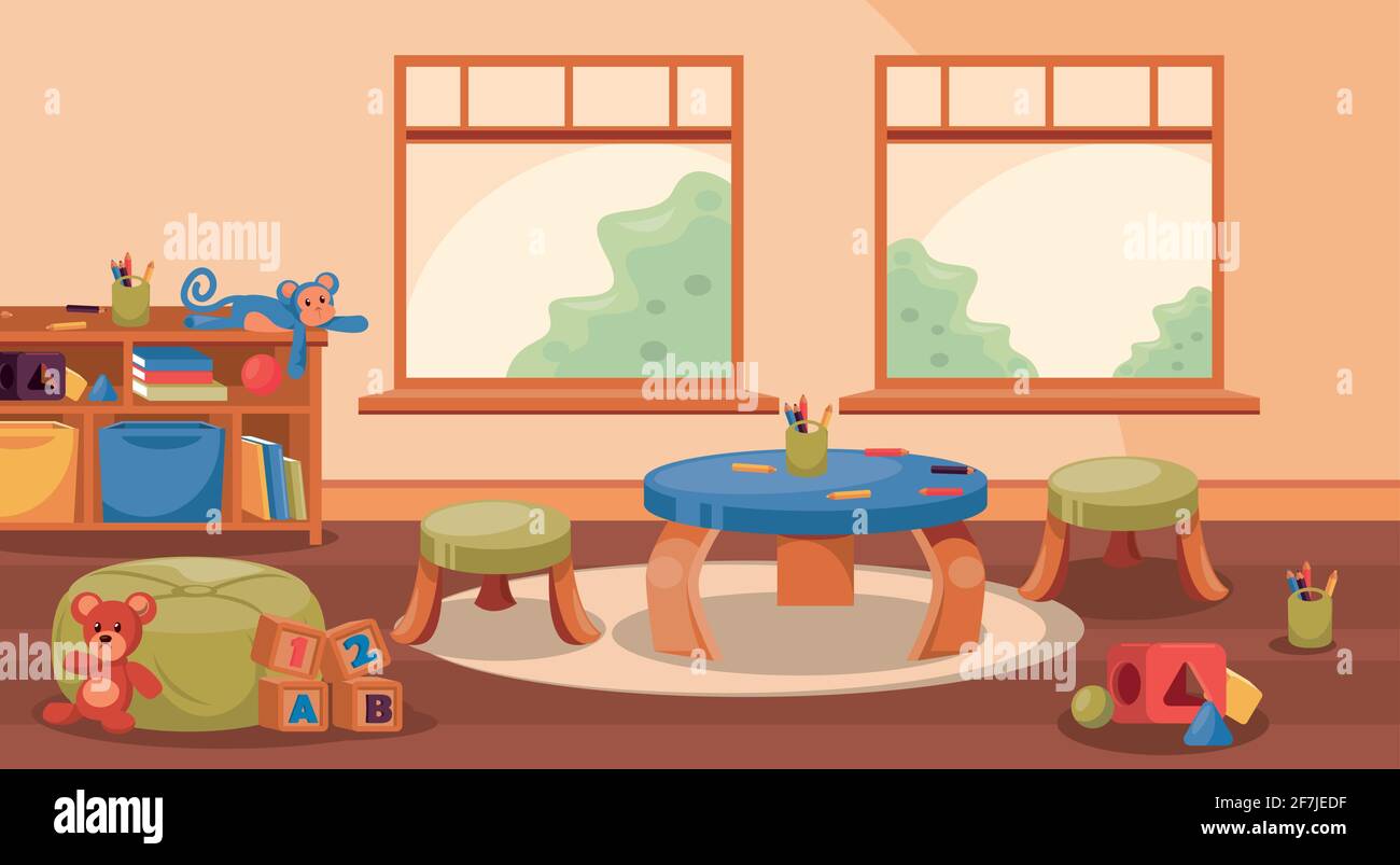 Shelf toys nursery room Stock Vector Images - Alamy