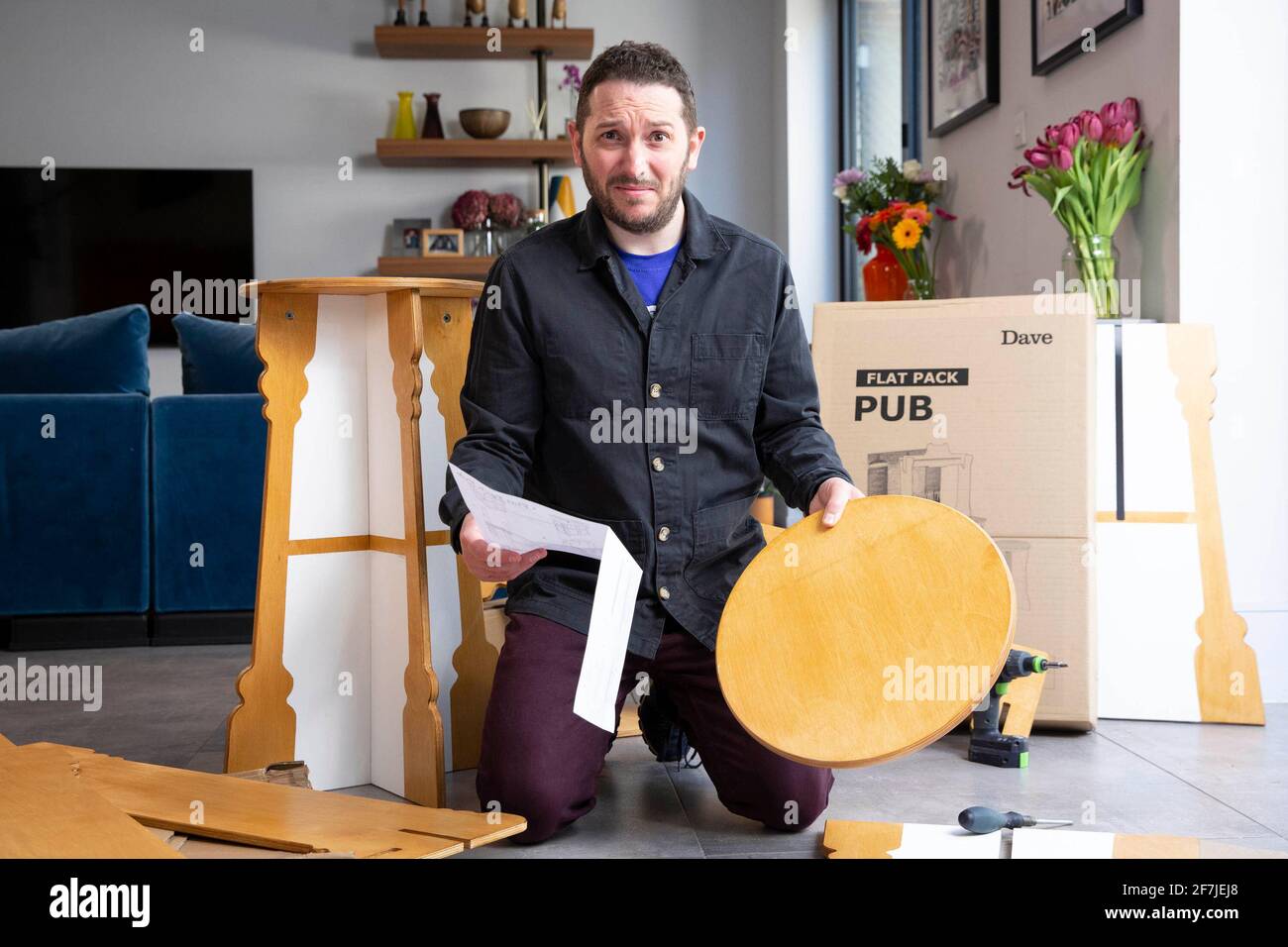 Comedian Jon Richardson launches ???Dave's Flat Pack Pub???, which has ...