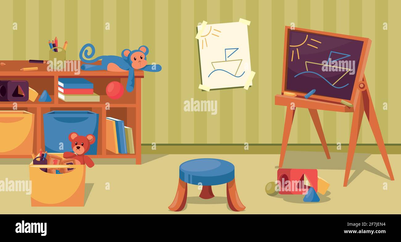Shelf toys nursery room Stock Vector Images - Alamy