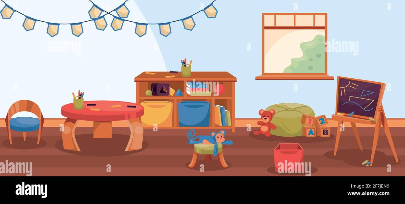 Shelf toys nursery room Stock Vector Images - Alamy
