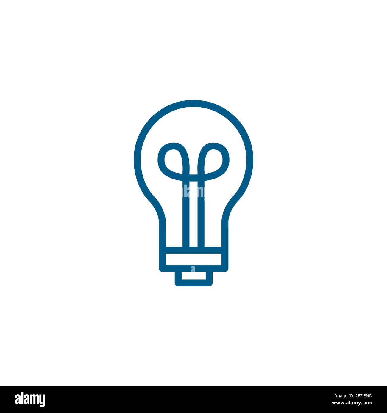 Light Bulb Line Blue Icon On White Background. Blue Flat Style Vector ...