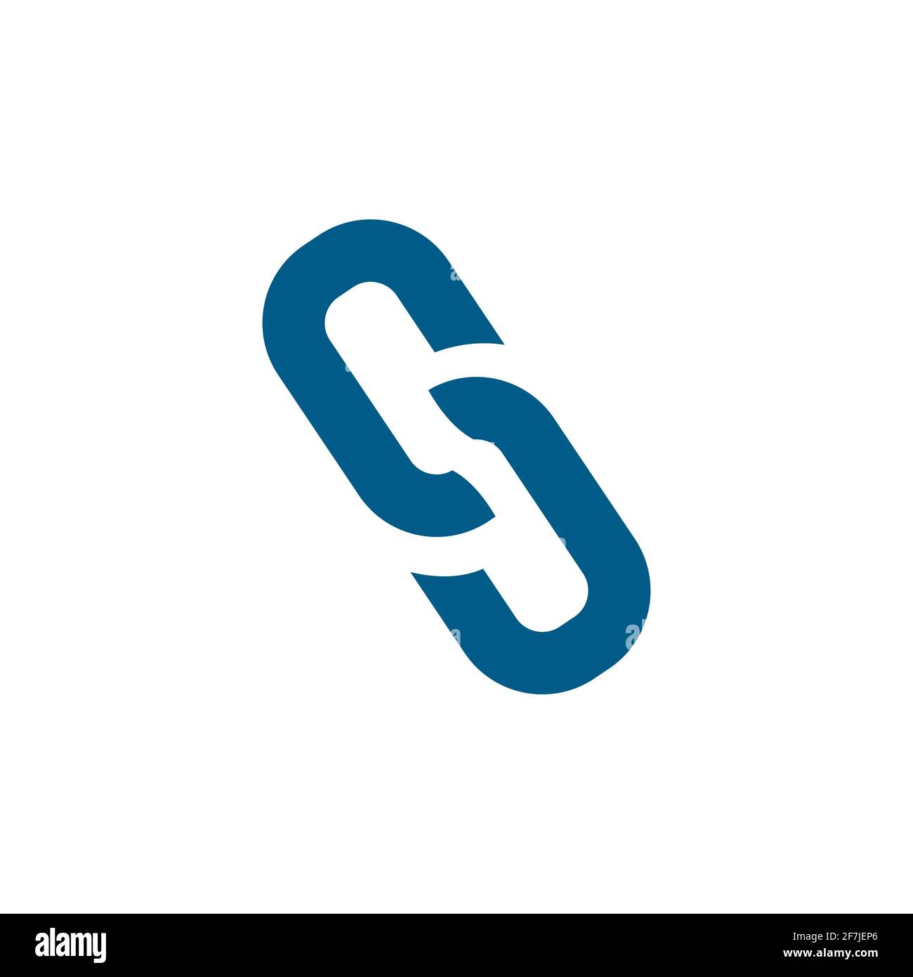 Link Blue Icon On White Background. Blue Flat Style Vector Illustration ...
