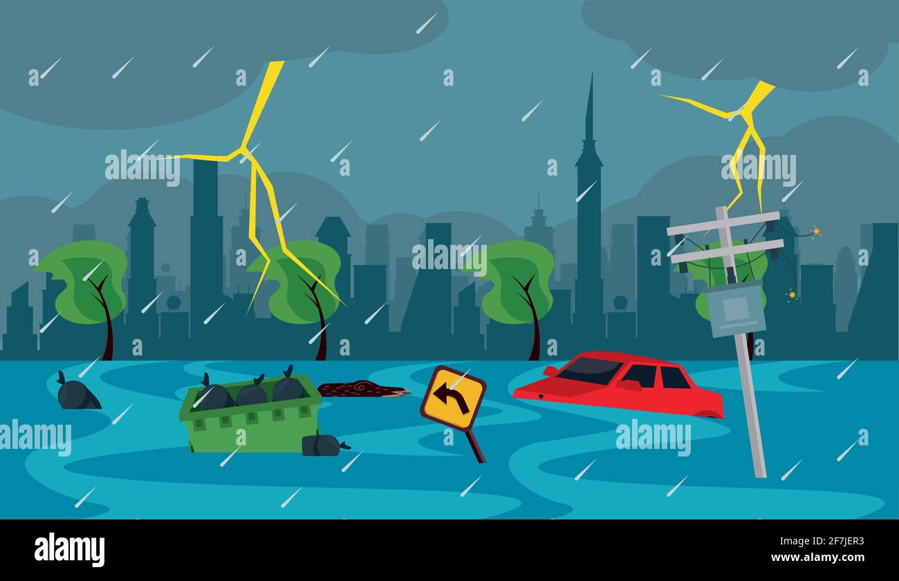 city buildings flood Stock Vector Image & Art - Alamy