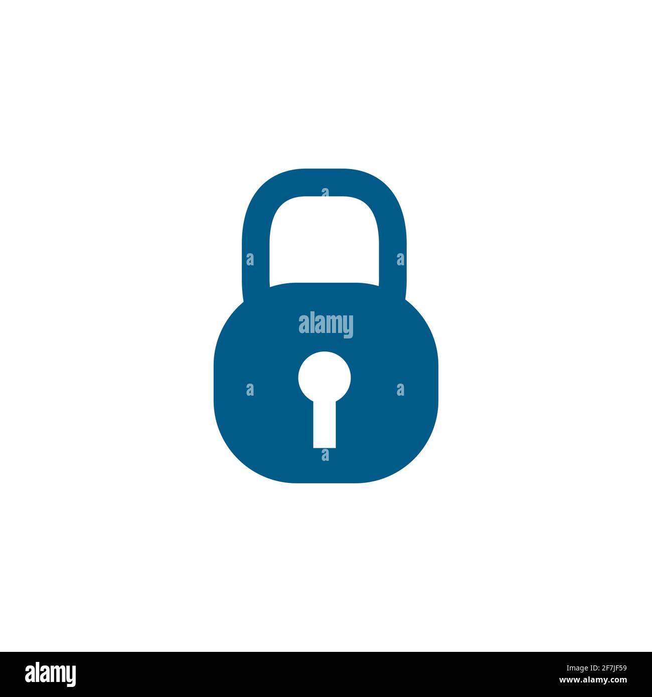 Lock Blue Icon On White Background. Blue Flat Style Vector Illustration ...