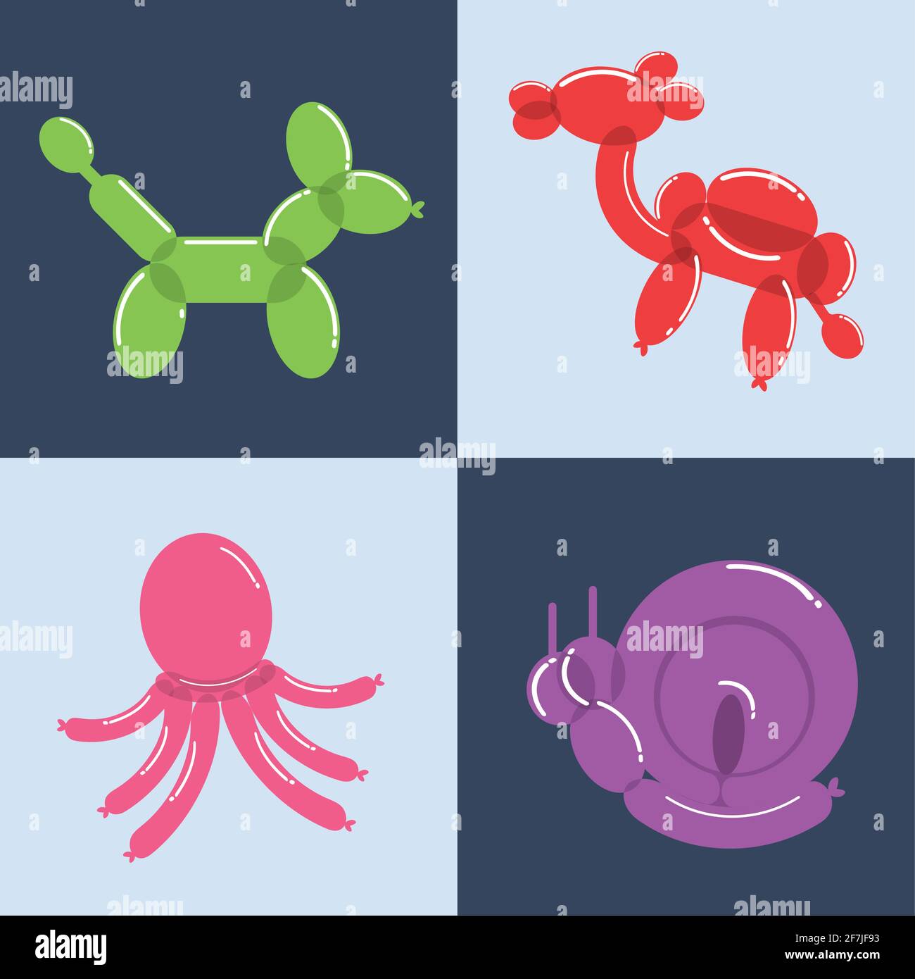 four balloons animals Stock Vector Image & Art - Alamy