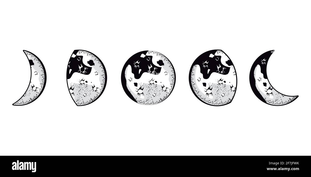 Five full moons Stock Vector Images - Alamy