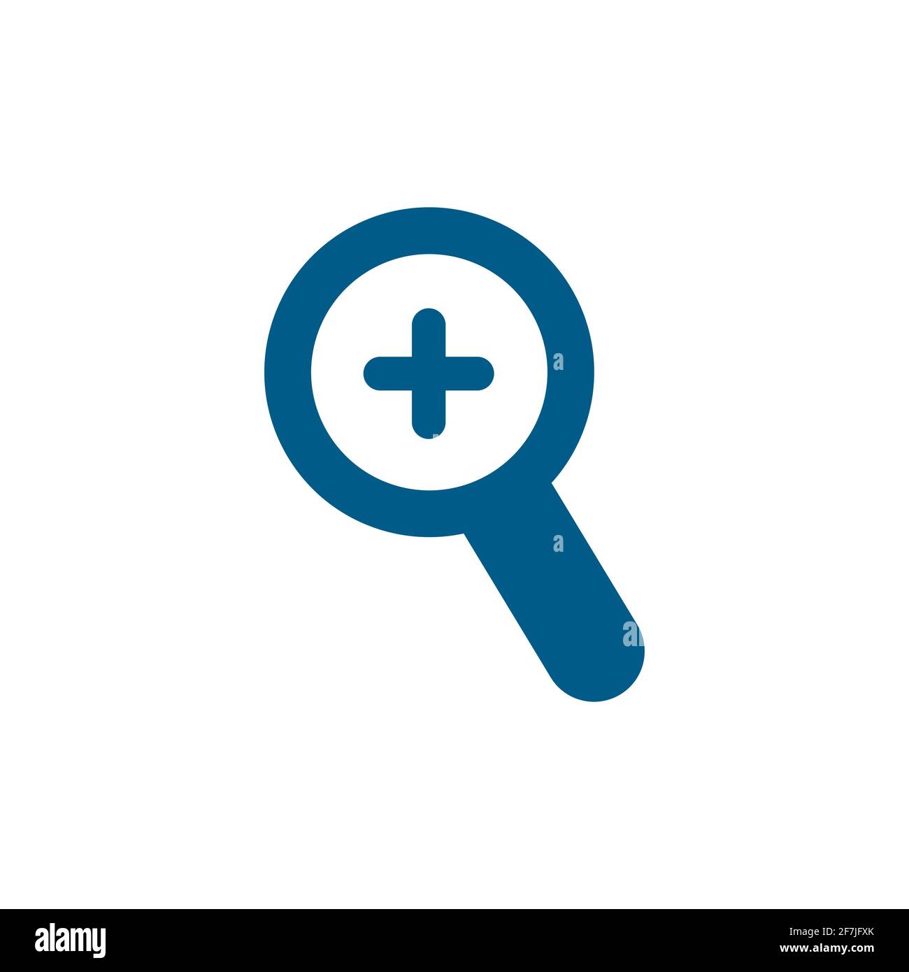 Magnifying Glass Plus Blue Icon On White Background. Blue Flat Style ...