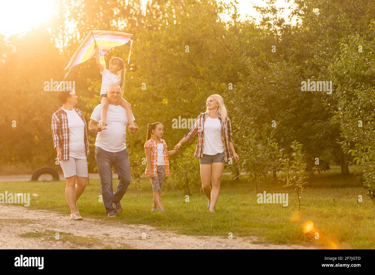 Multi Generation Family On Countryside Walk Stock Photo - Alamy