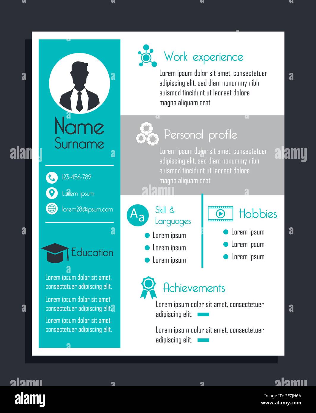 male cv template Stock Vector Image & Art - Alamy