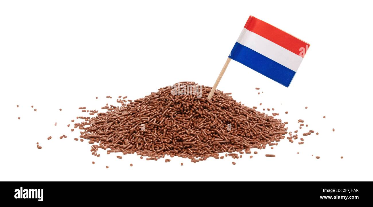 Typical dutch chocolate sprinkles (hagelslag), used on bread, cake or ...