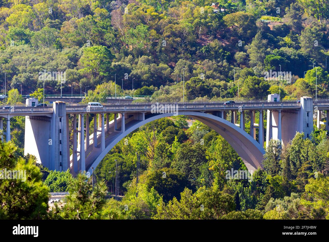 The stone arch bridge for car road Stock Photo - Alamy
