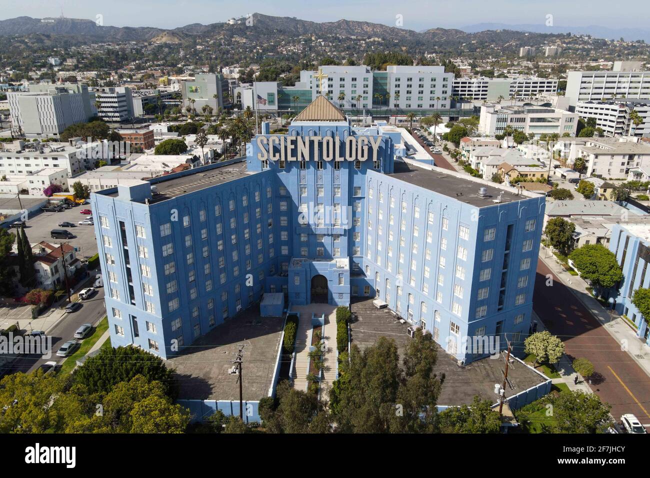 General overall aerial view of the Church of Scientology, Monday, Apr 5 ...