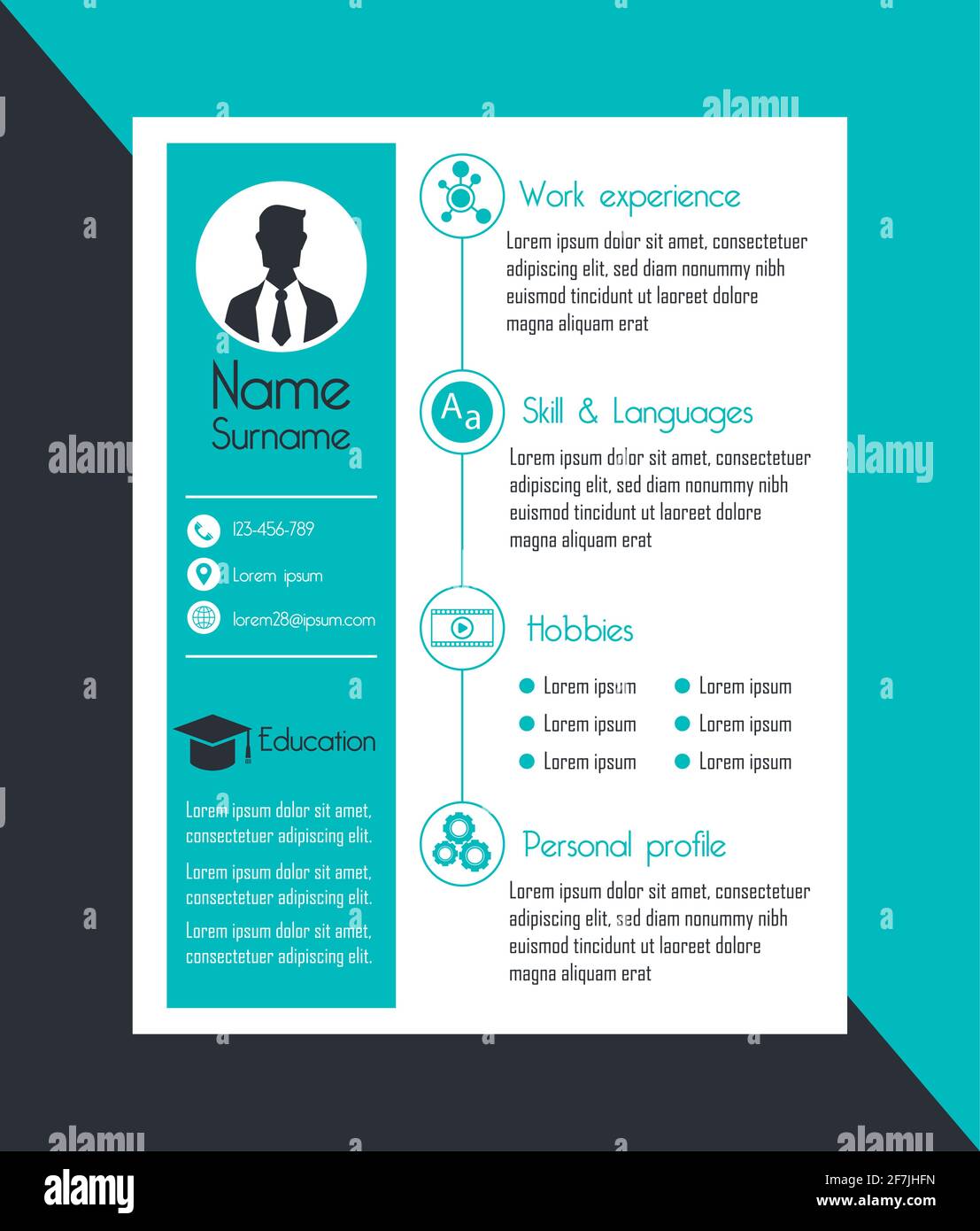 Businessman character curriculum Stock Vector Images - Alamy