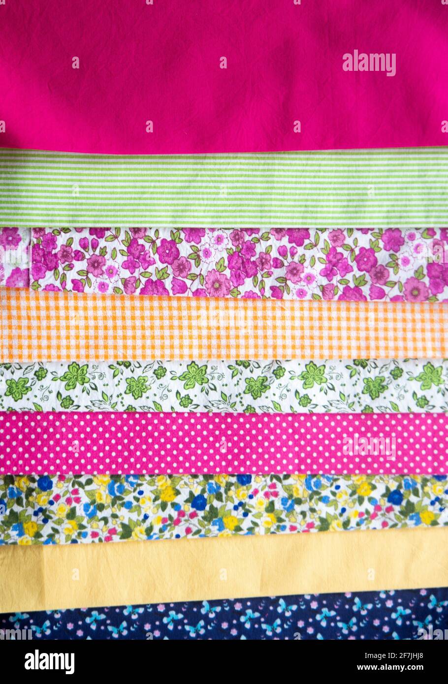 multicolor fabric chart.different collor and pattern Stock Photo - Alamy