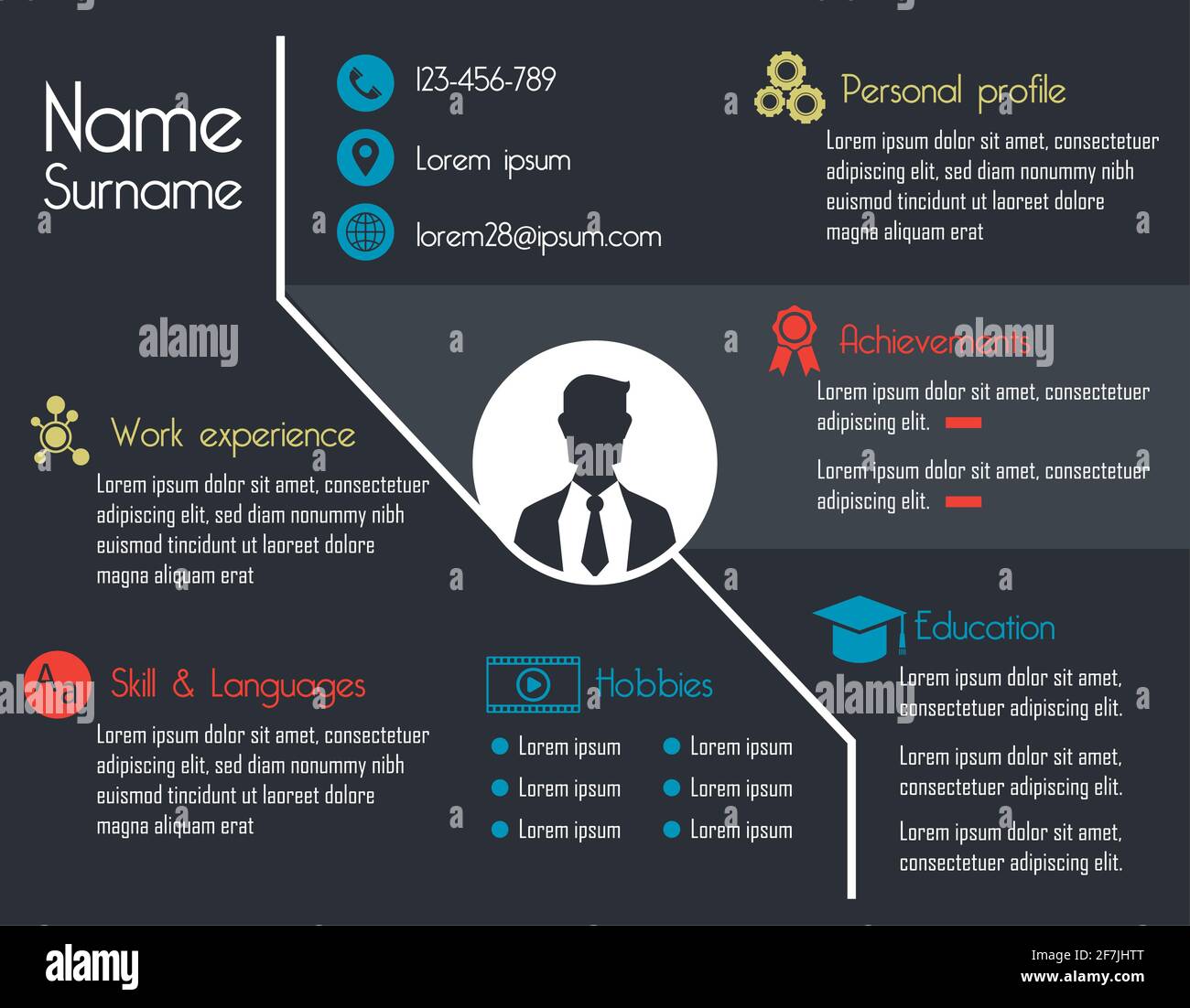 male cv black Stock Vector Image & Art - Alamy