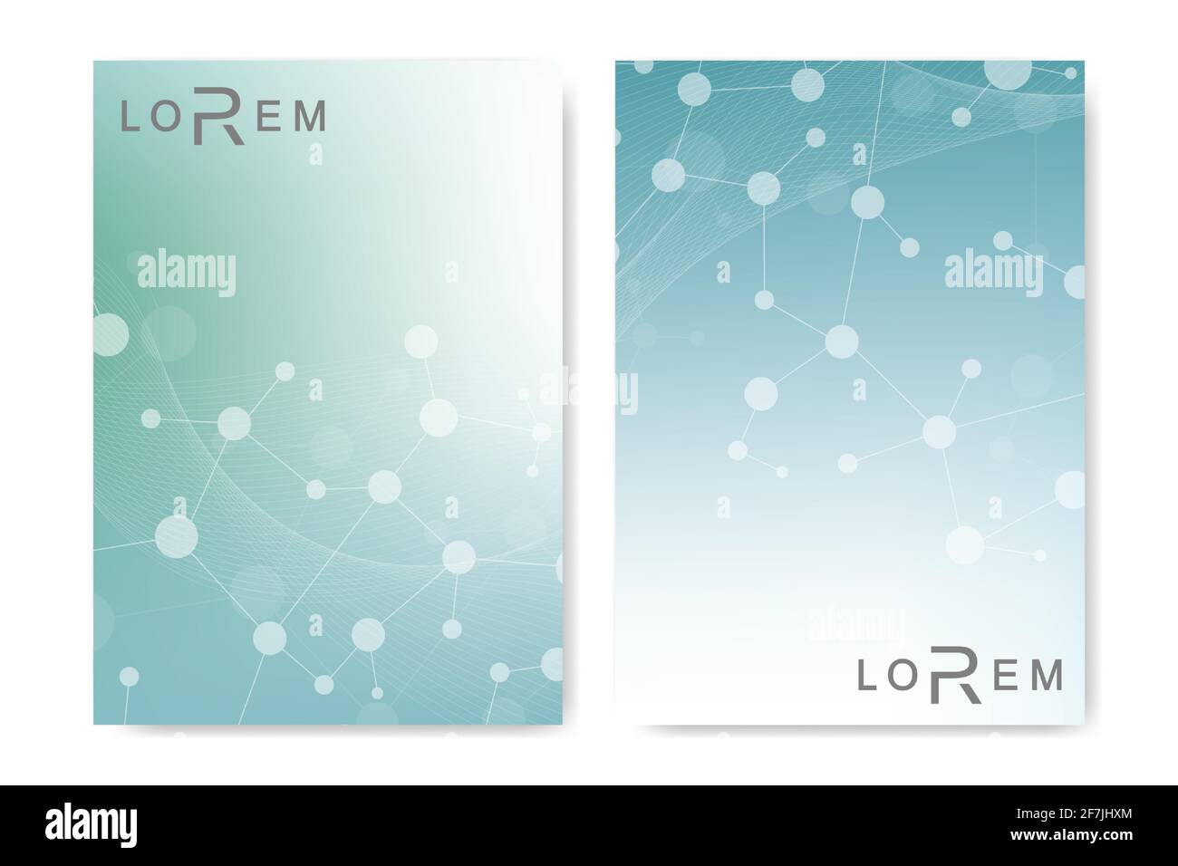 Scientific brochure design template. Vector flyer layout, Molecular ...