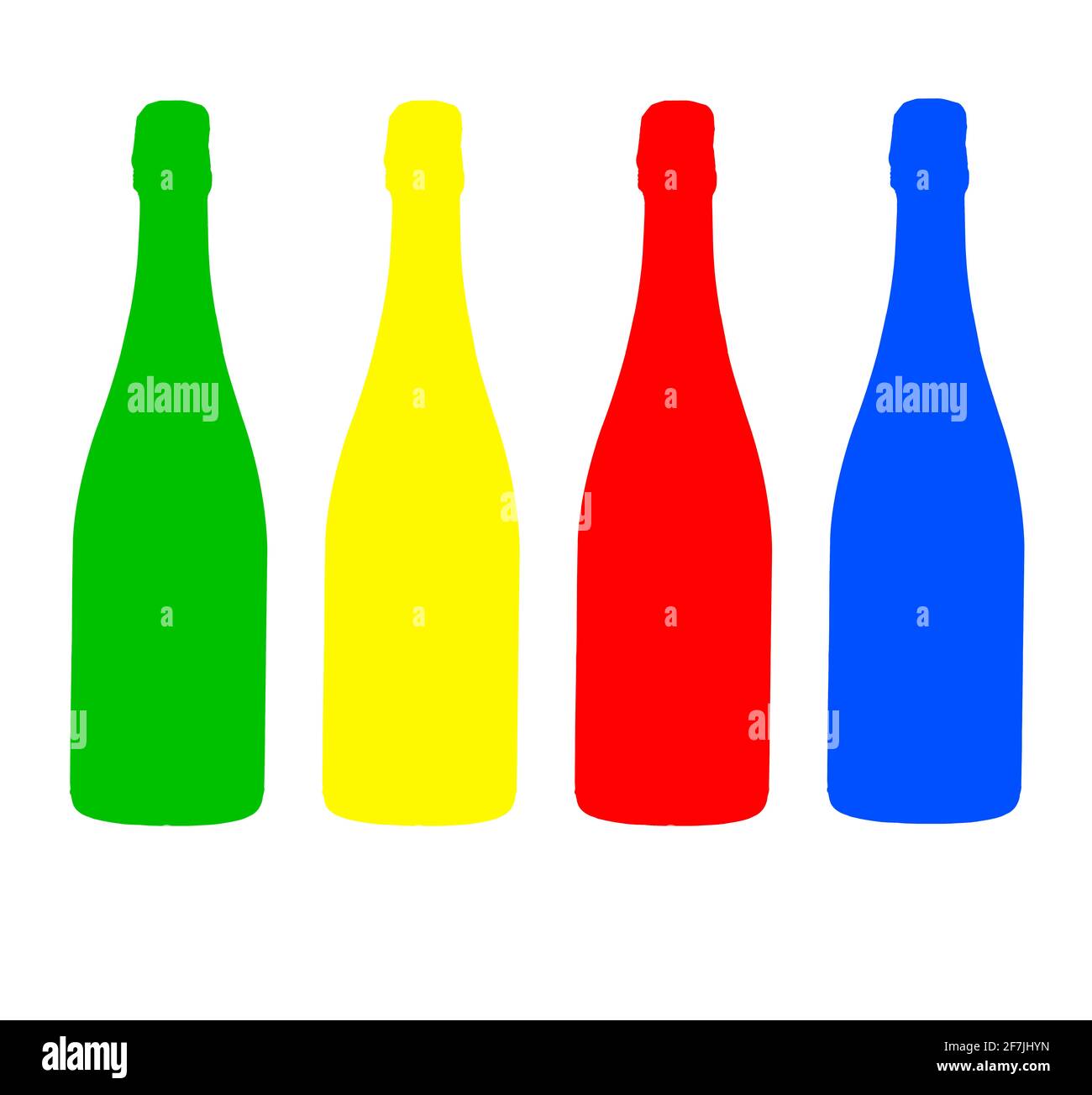 basic colors, colored objects on white background; illustration of ...