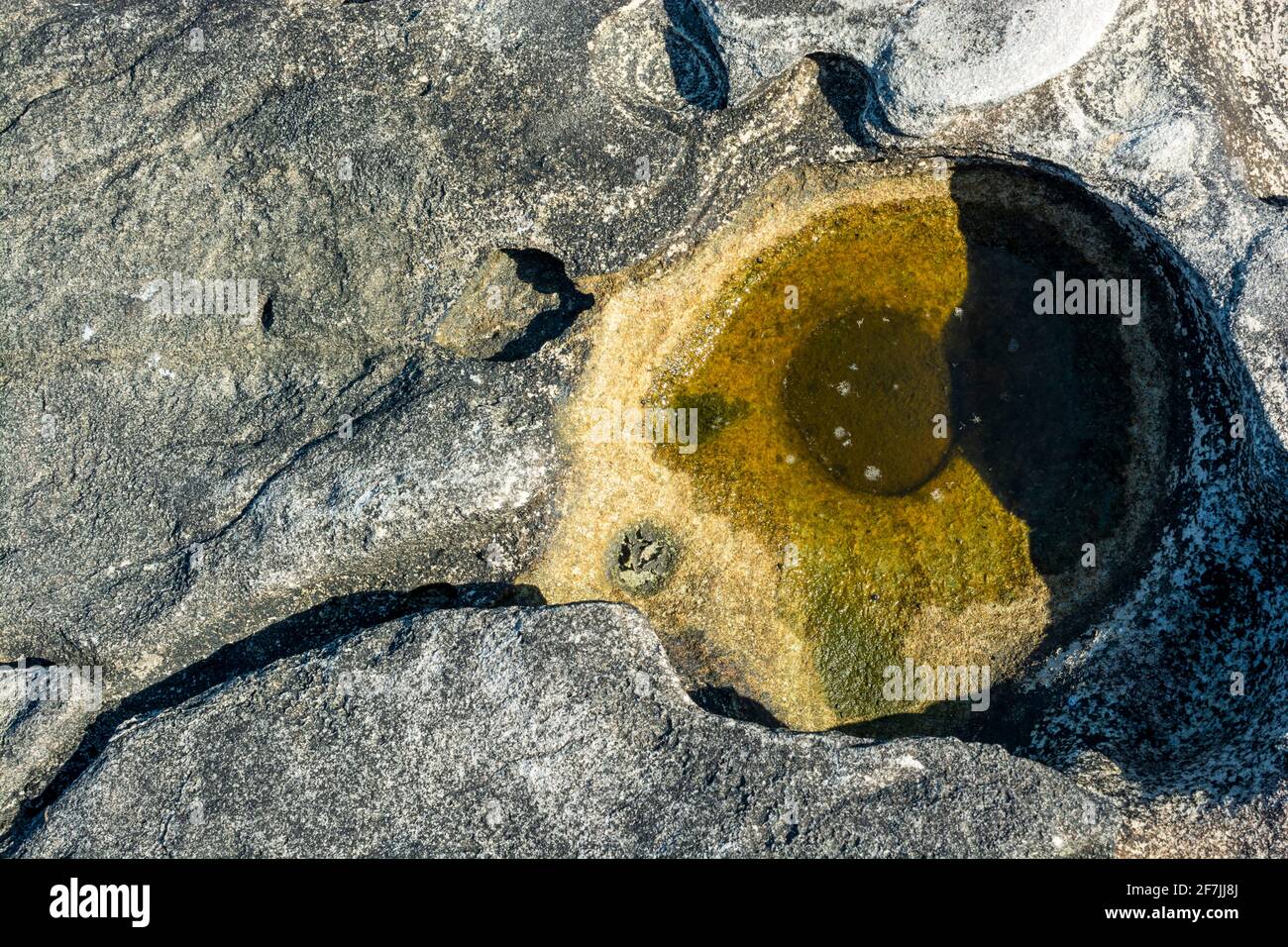 Rock formations of sandstone and other materials on the coast of the ...