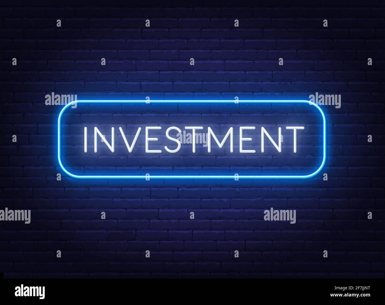 Investment neon sign in a frame on brick wall background Stock Vector ...