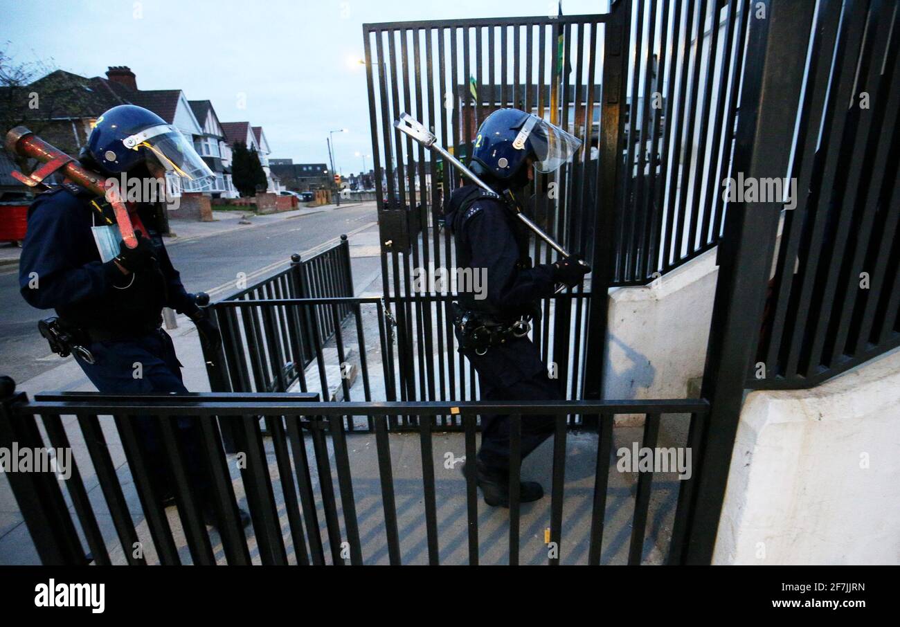 Police officers from the Territorial Support Group (TSG) prepare to ...