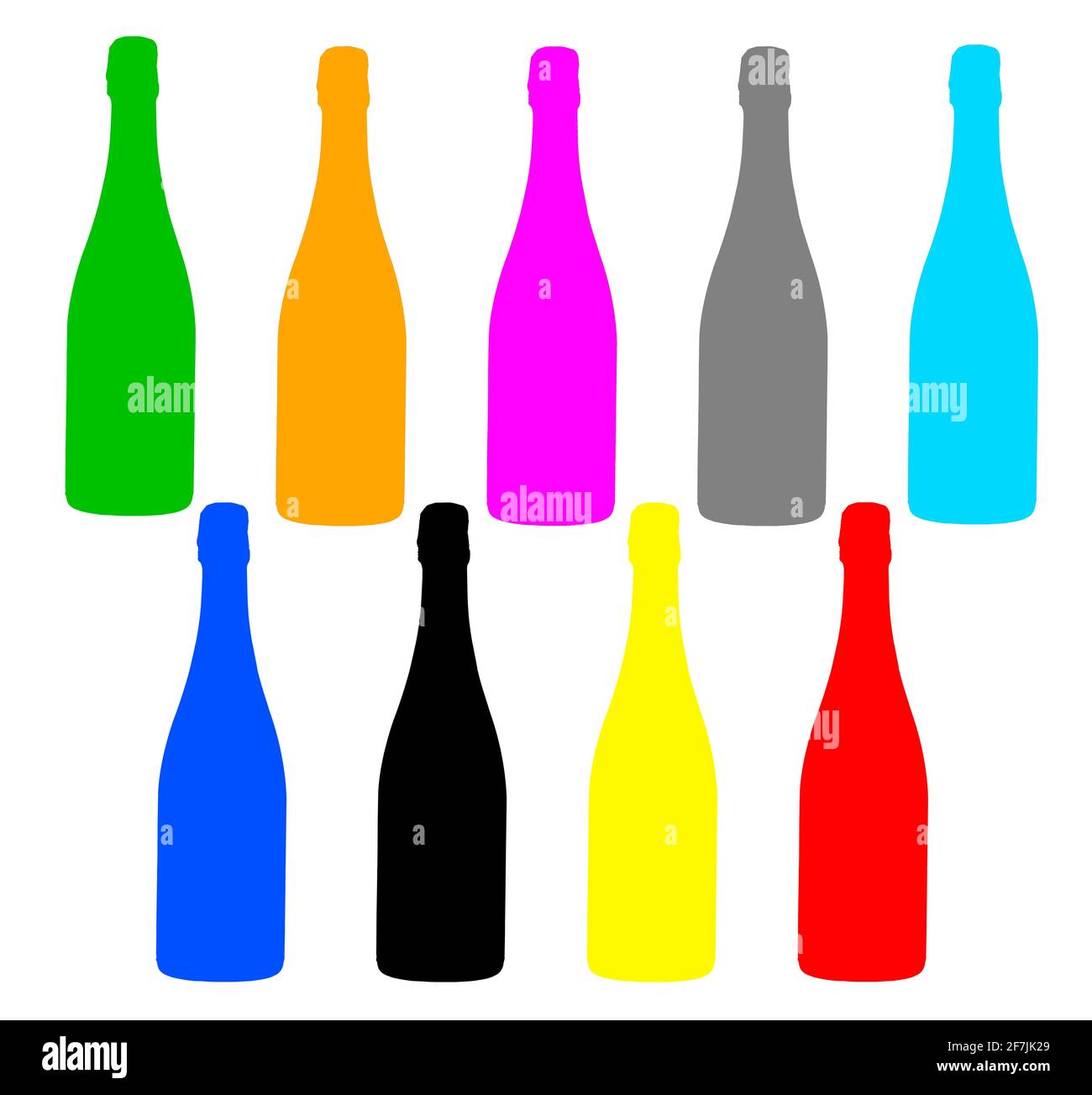 basic colors, colored objects on white background; illustration of ...