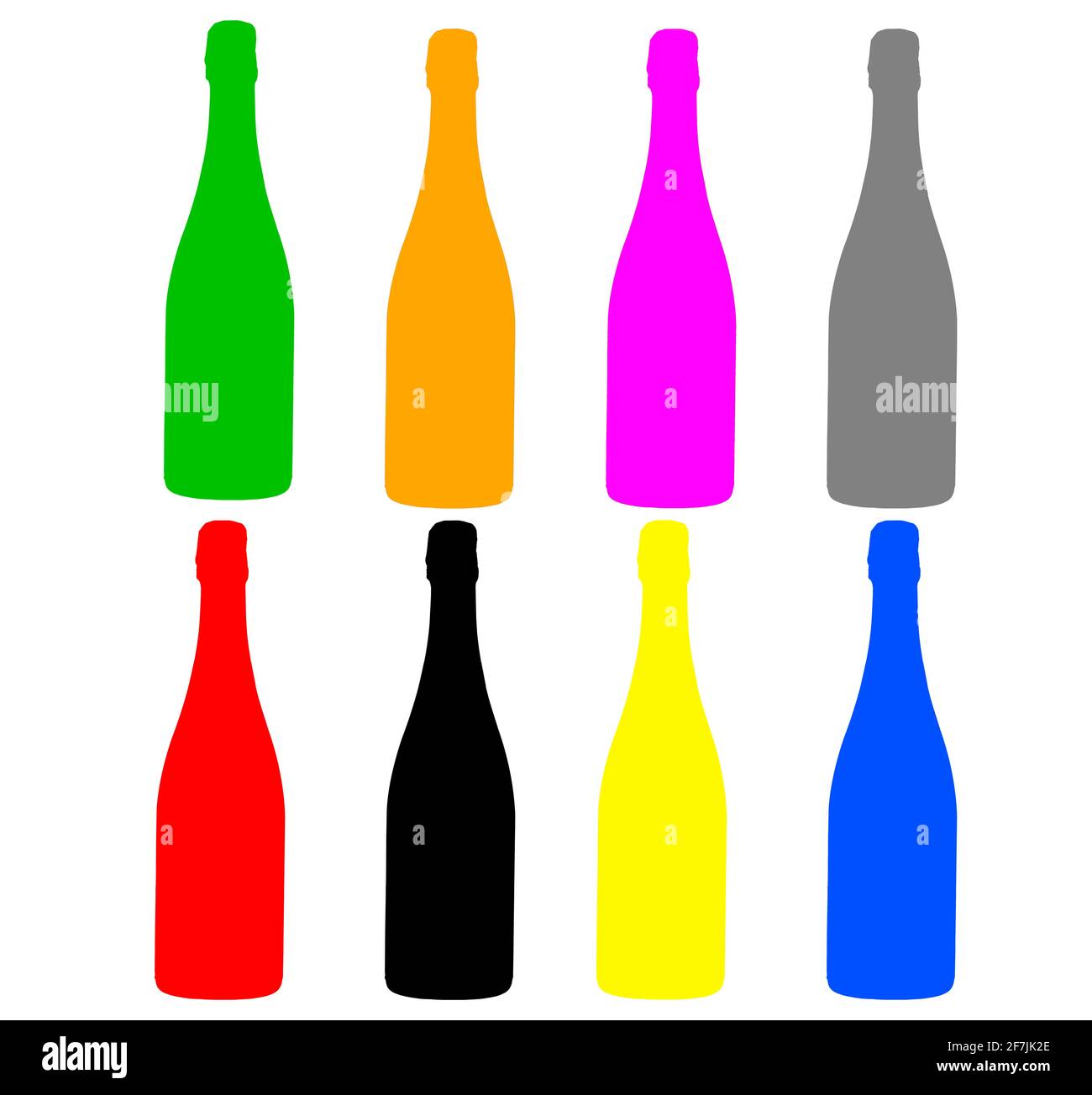 basic colors, colored objects on white background; illustration of ...