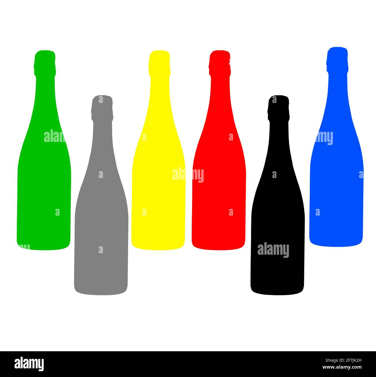 basic colors, colored objects on white background; illustration of ...