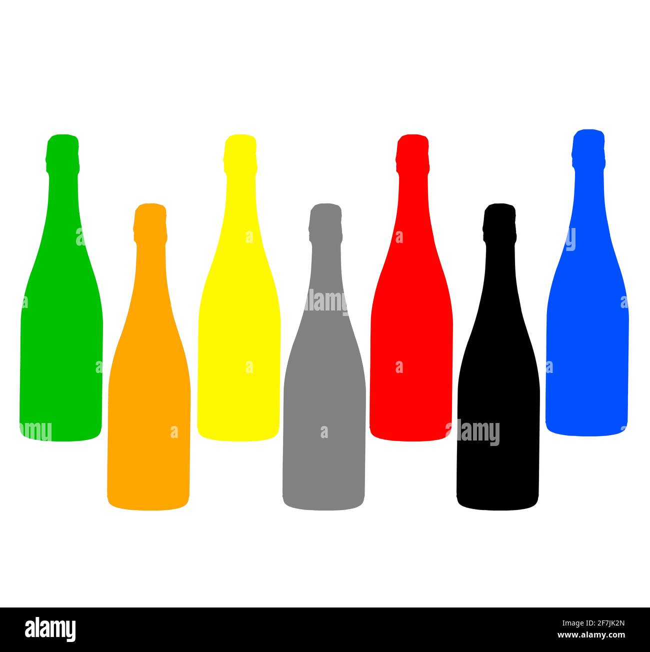 basic colors, colored objects on white background; illustration of ...