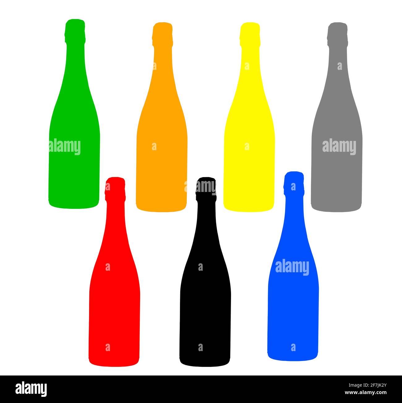 basic colors, colored objects on white background; illustration of ...