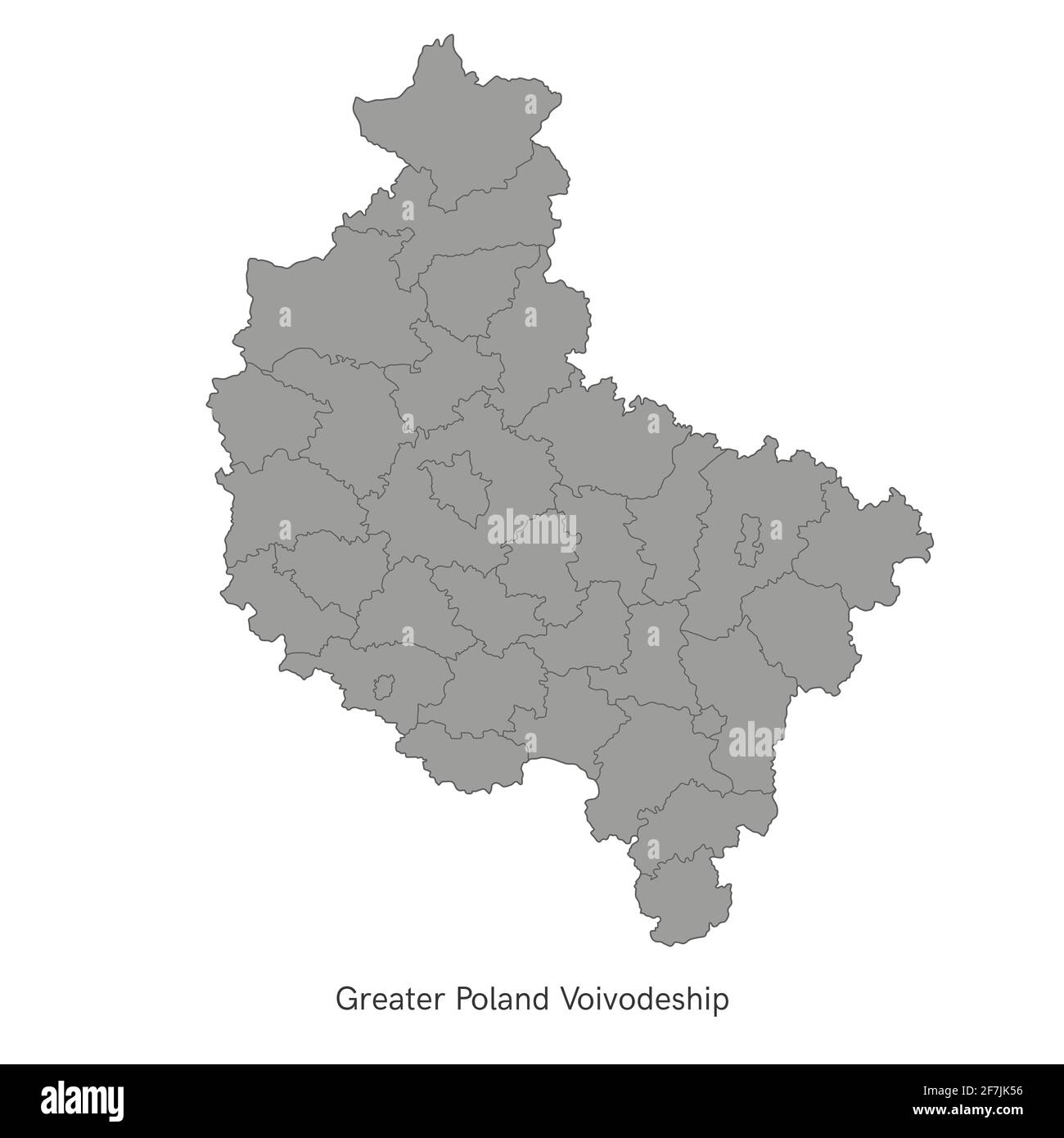 vector illustration administrative map of Poland. Greater Poland ...
