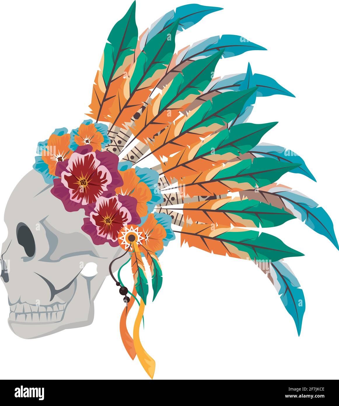 profile skull indian Stock Vector Image & Art - Alamy