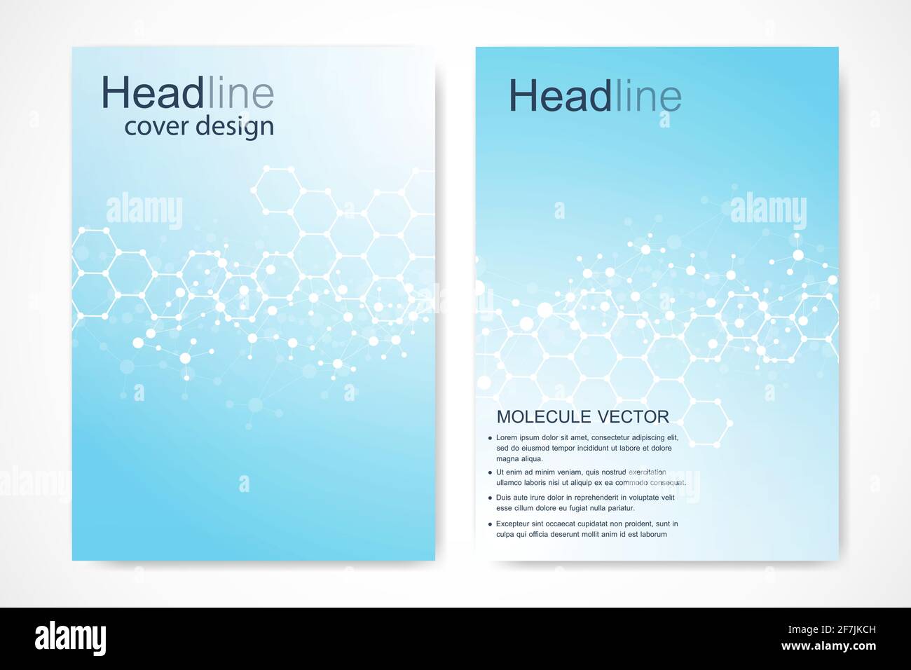 Scientific brochure design template. Vector flyer layout, Molecular ...