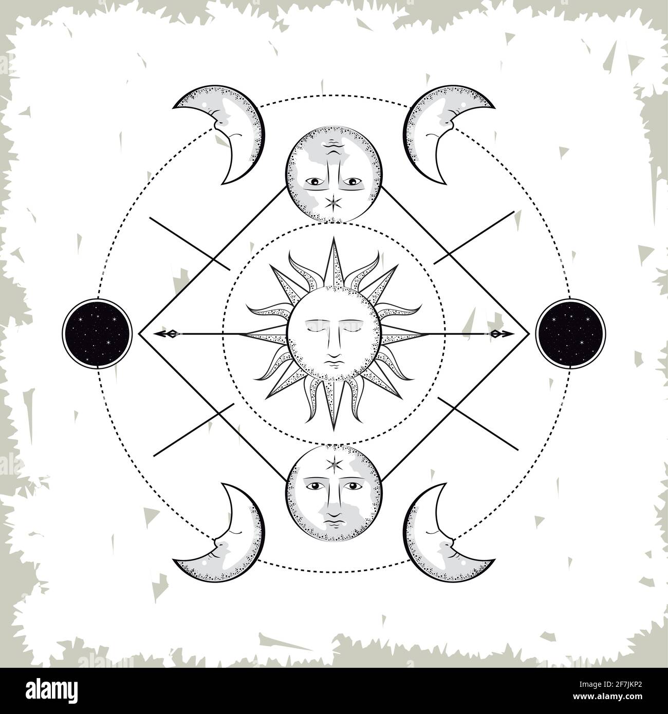 astrology moons diagram Stock Vector Image & Art - Alamy