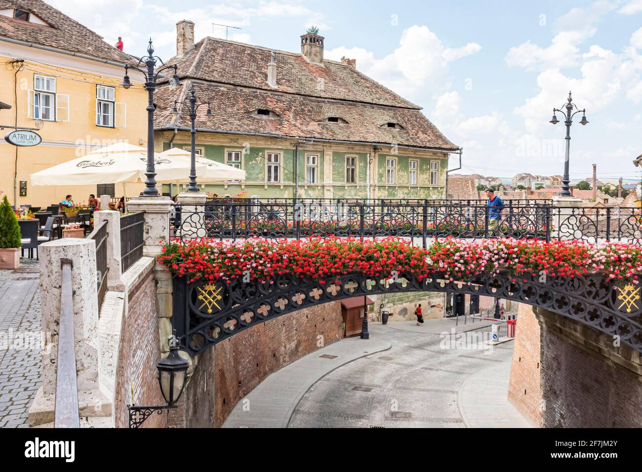 The Bridge of Lies in the historic centre of Sibiu, Romania Stock Photo ...