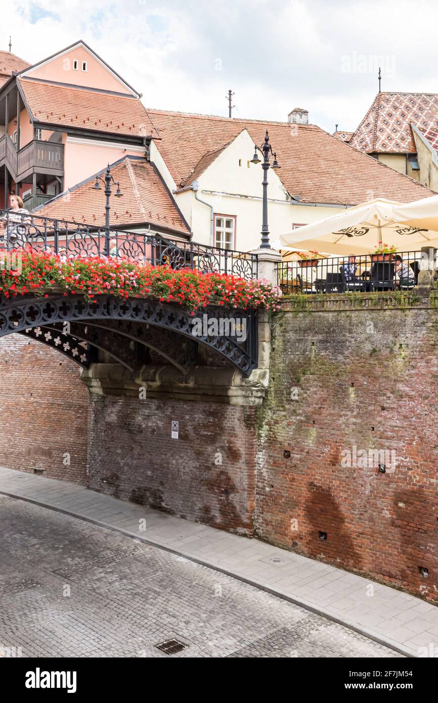 The Bridge of Lies in the historic centre of Sibiu, Romania Stock Photo ...