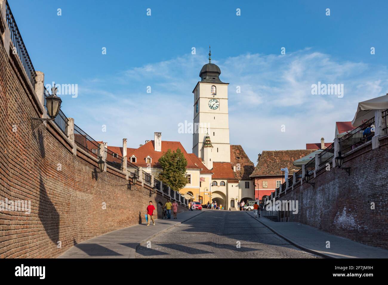 The Council Tower in the historic centre of Sibiu, Romania Stock Photo ...